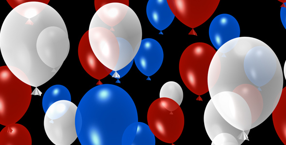 Red White Blue Balloons Transition and Loop, Motion Graphics | VideoHive